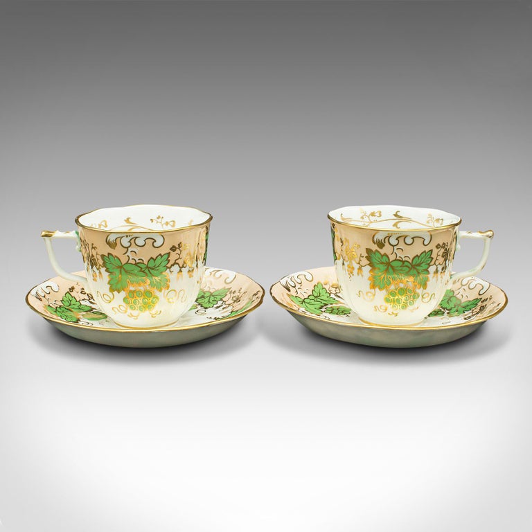 Set Of 4 Antique Tea Cups, English, Ceramic, Decorative, Cup, Saucer ...