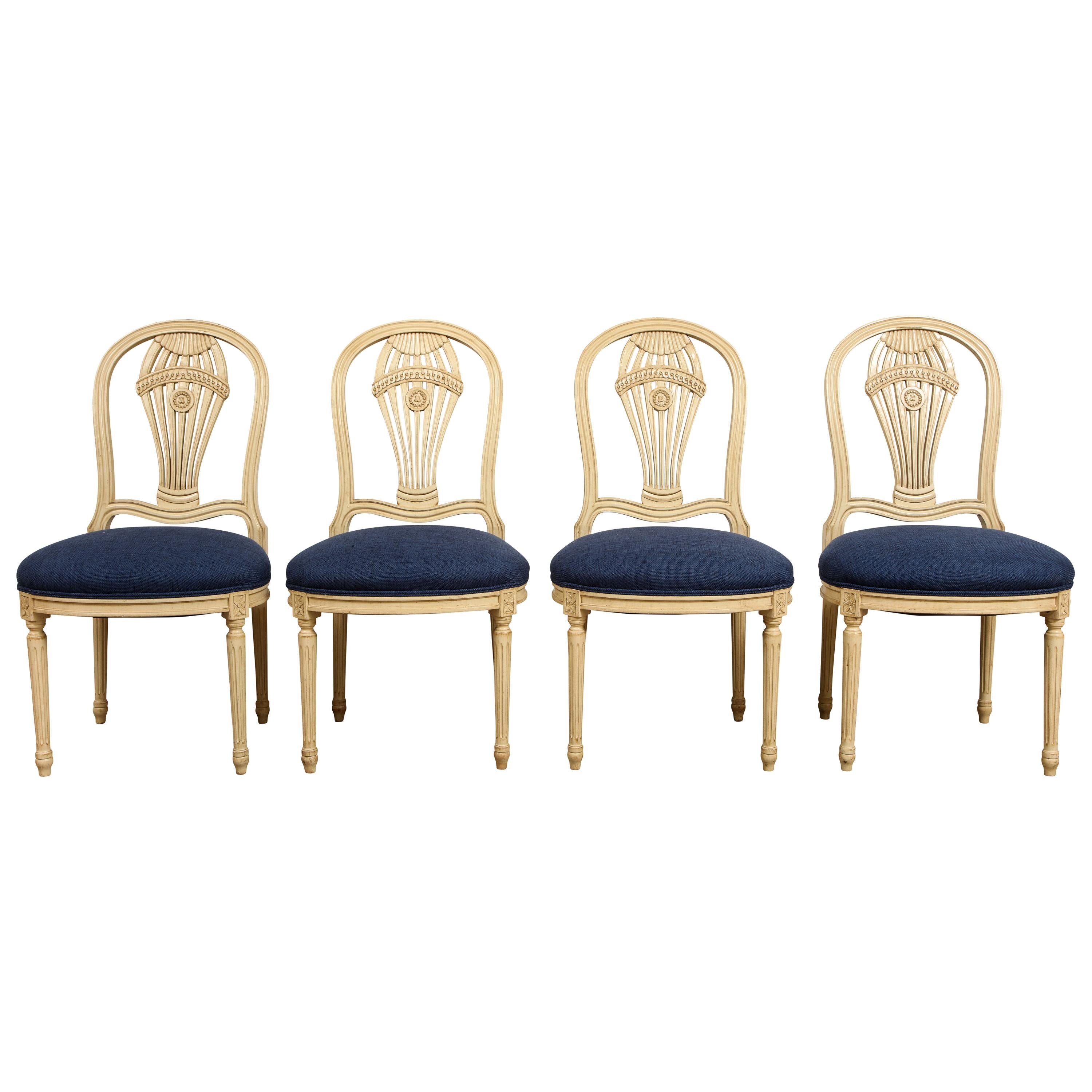 Set of Louis XVI Style Balloon Back Chairs For Sale at 1stDibs