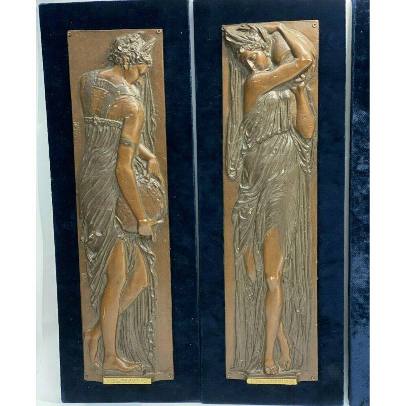 Set of 4 Barbedienne Bronze Plaques of Water Nymphs, 20th Century For ...