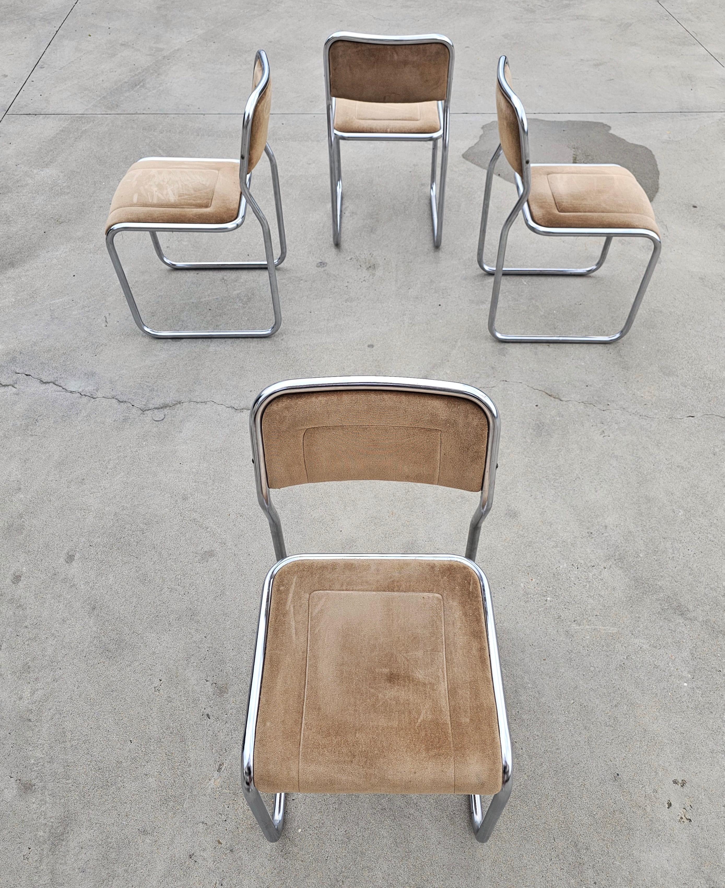 Set of 4 Bauhaus Cantilever Dining Chairs with Infinity Frame, Italy ...