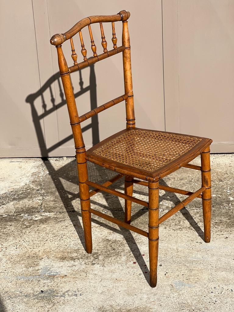 Set of 4, Beech and Cane Chairs, 19th Century For Sale at 1stDibs