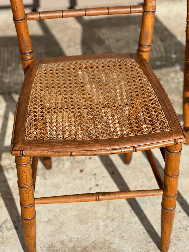 Set of 4, Beech and Cane Chairs, 19th Century For Sale at 1stDibs