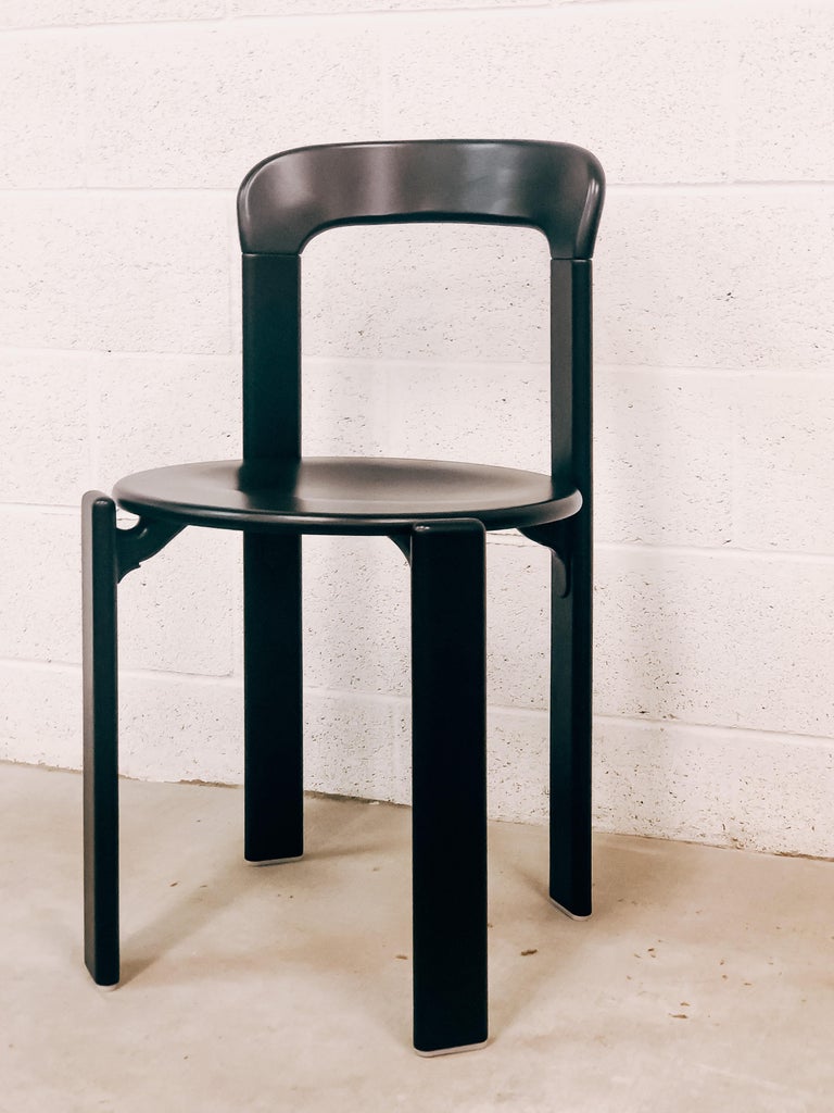 Set of 4 Black Rey Chairs by Dietiker, a Swiss Icon since 1971 For Sale ...