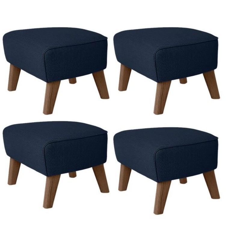 Set of 4 Blue and Smoked Oak Sahco Zero Footstool by Lassen For Sale at ...