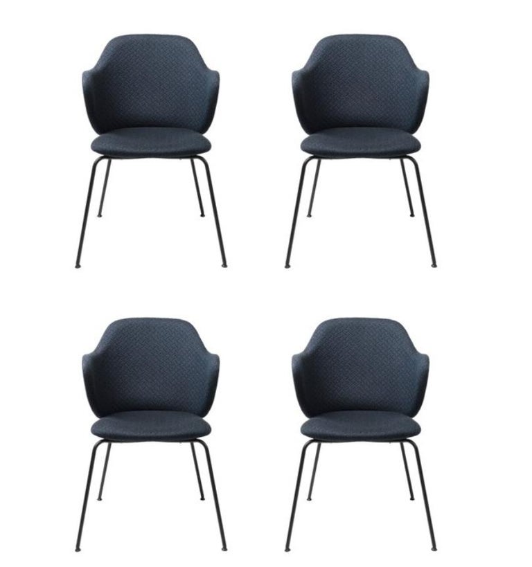 Set of 4 Blue Jupiter Lassen Chairs by Lassen For Sale at 1stDibs