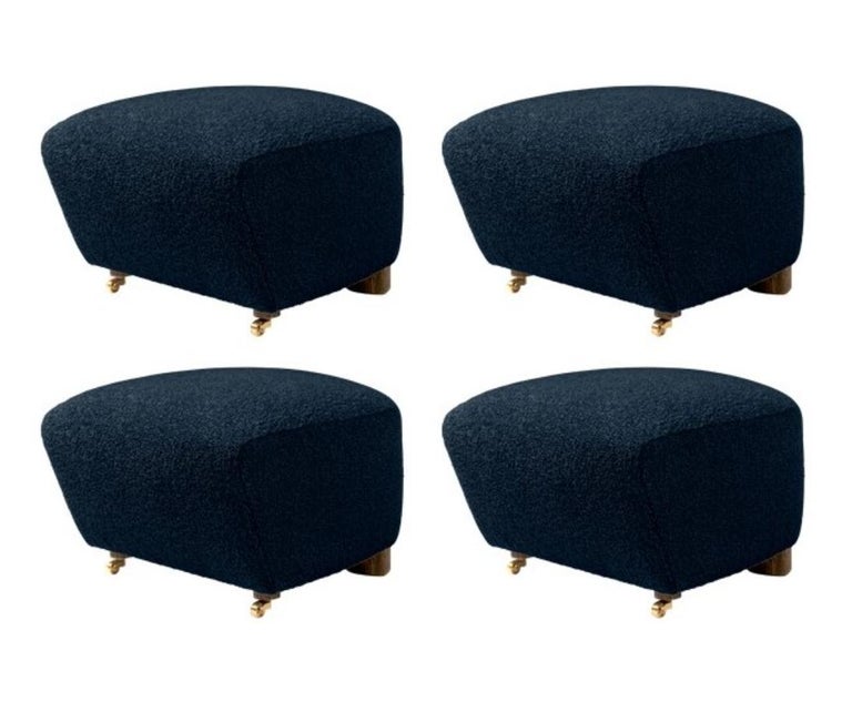 Set of 4 Blue Smoked Oak Sahco Zero the Tired Man Footstools by Lassen ...