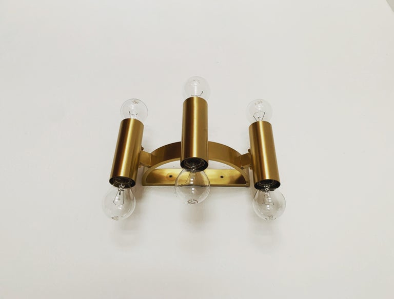Set of 4 Brass Wall Lamps For Sale at 1stDibs