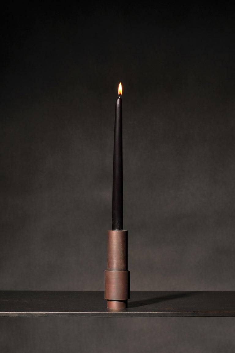 Set of 4 Brown Patina Steel Candlestick by Lukasz Friedrich For Sale at ...
