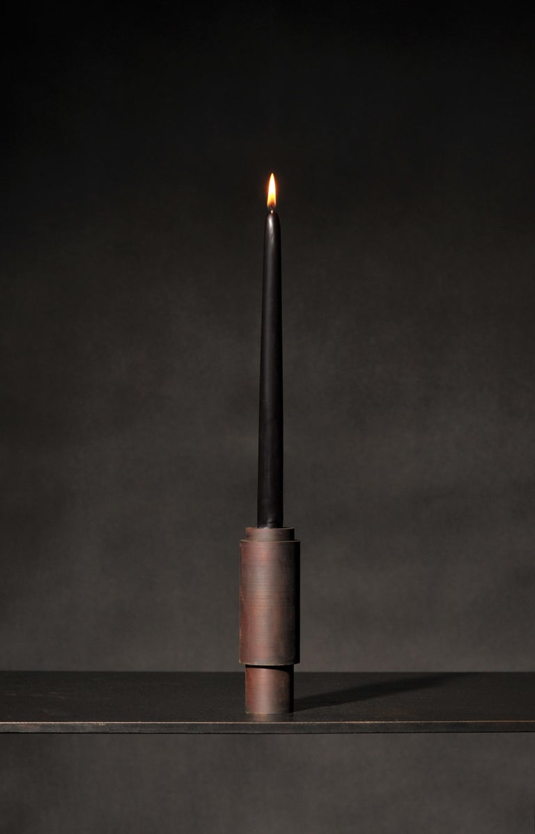 Set of 4 Brown Patina Steel Candlestick by Lukasz Friedrich For Sale at ...