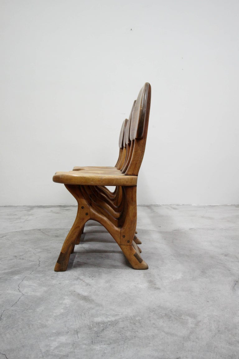 Set of 4 California Modern Primitive Studio Craft Wood Chairs at 1stDibs