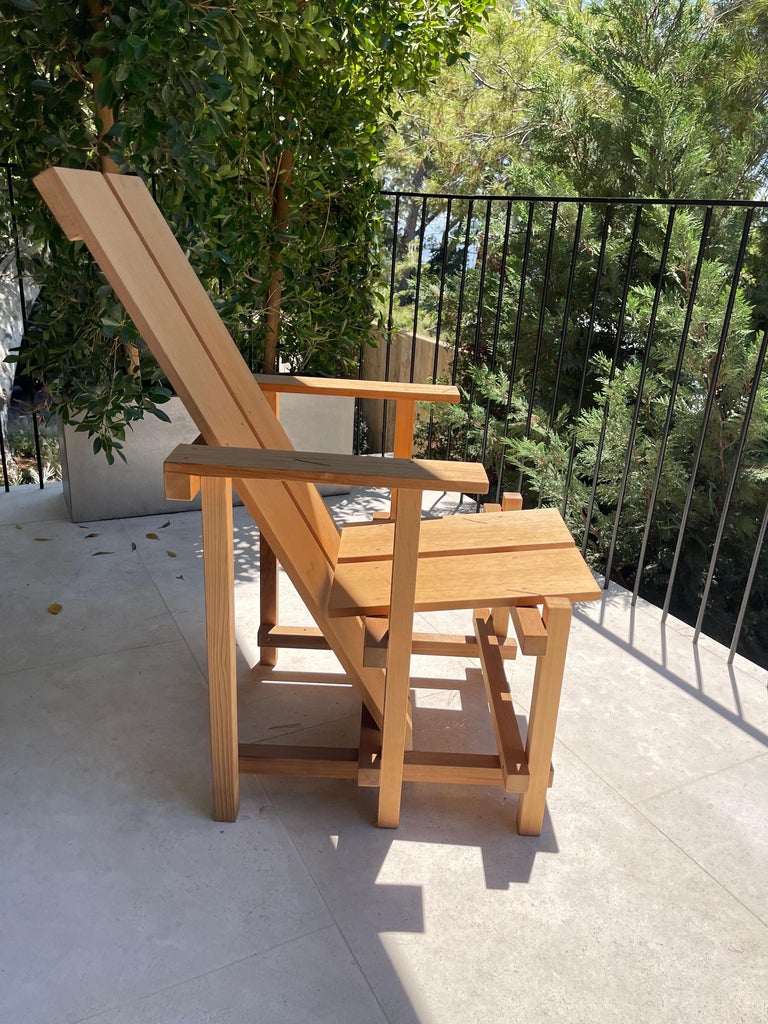 Set of 4 Cedar, Geometric Outdoor Chairs Inspired by Gerrit Rietveld ...
