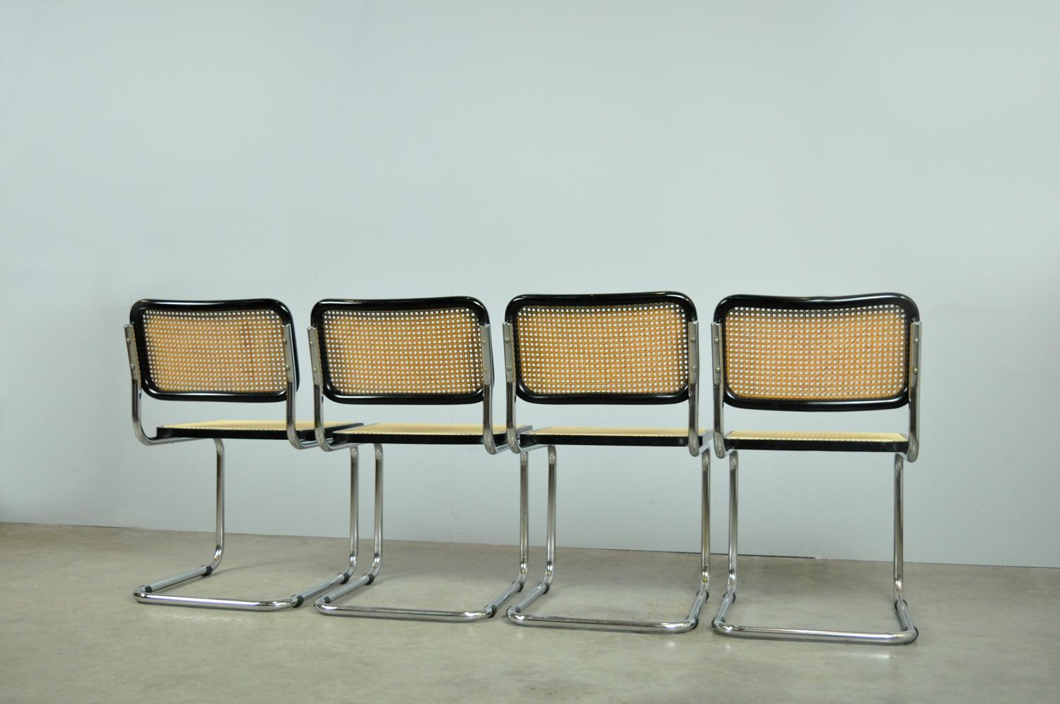 Set of 4 Cesca dining table chairs, made in Italy, 90s For Sale at 1stDibs