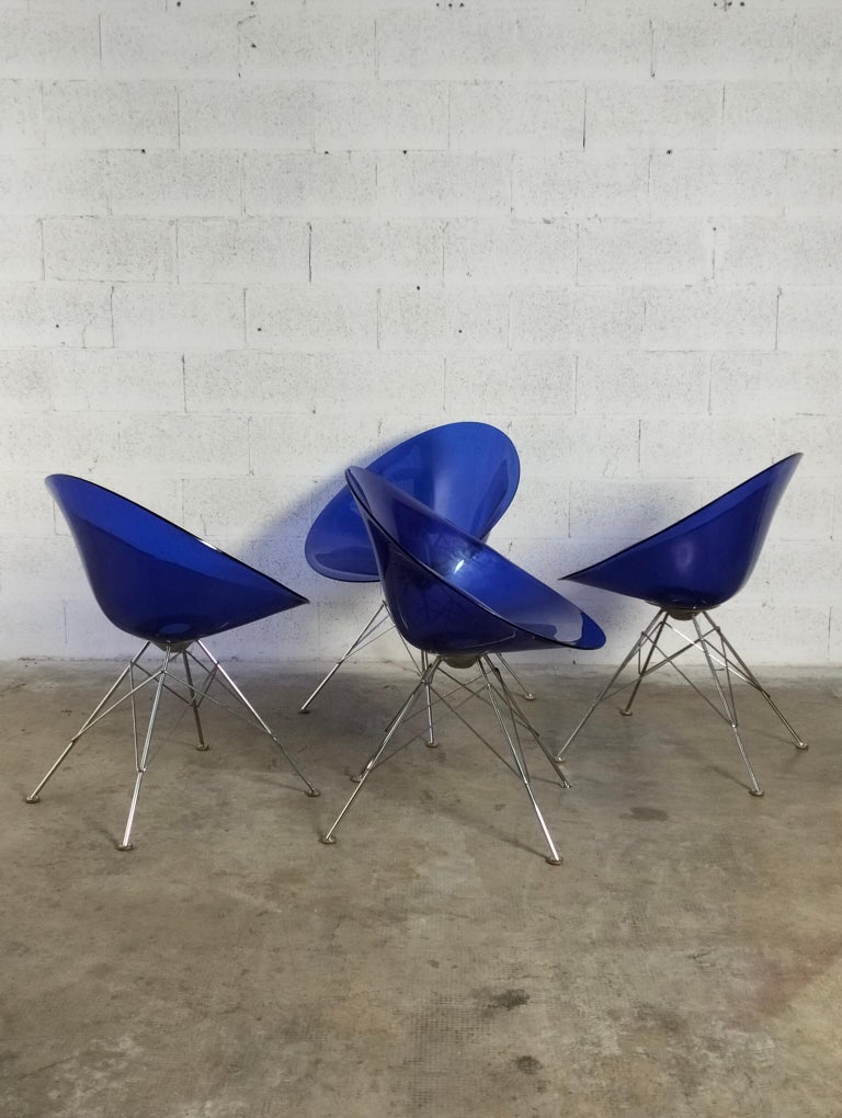 Set of 4 chairs Eros by Philippe Starck for Kartell 1990s For Sale at ...