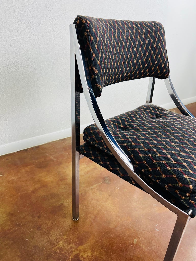 Set of 4 Chrome Dining Chairs by Wolfgang Hoffmann for Howell Co. For ...