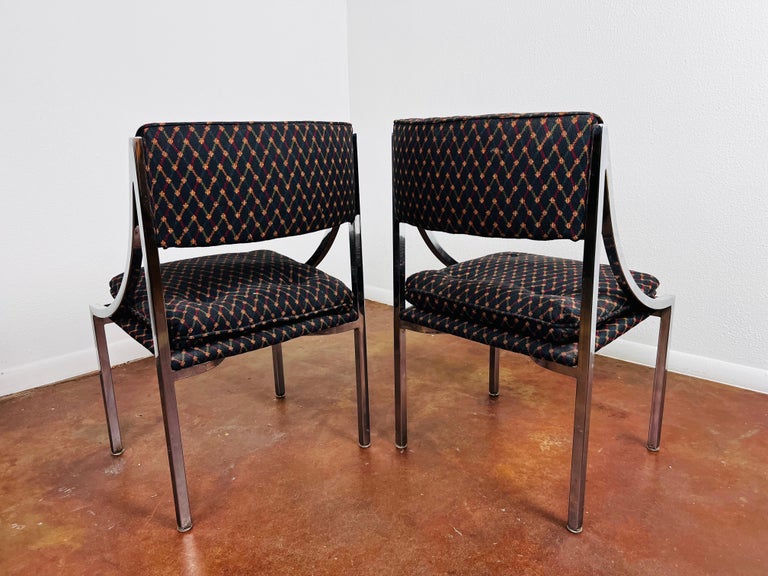 Set of 4 Chrome Dining Chairs by Wolfgang Hoffmann for Howell Co. For ...