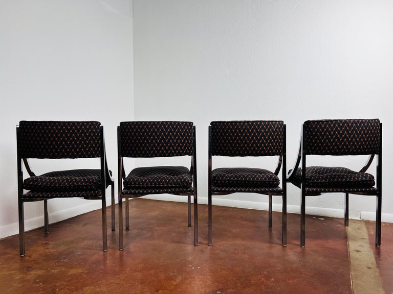 Set of 4 Chrome Dining Chairs by Wolfgang Hoffmann for Howell Co. For ...