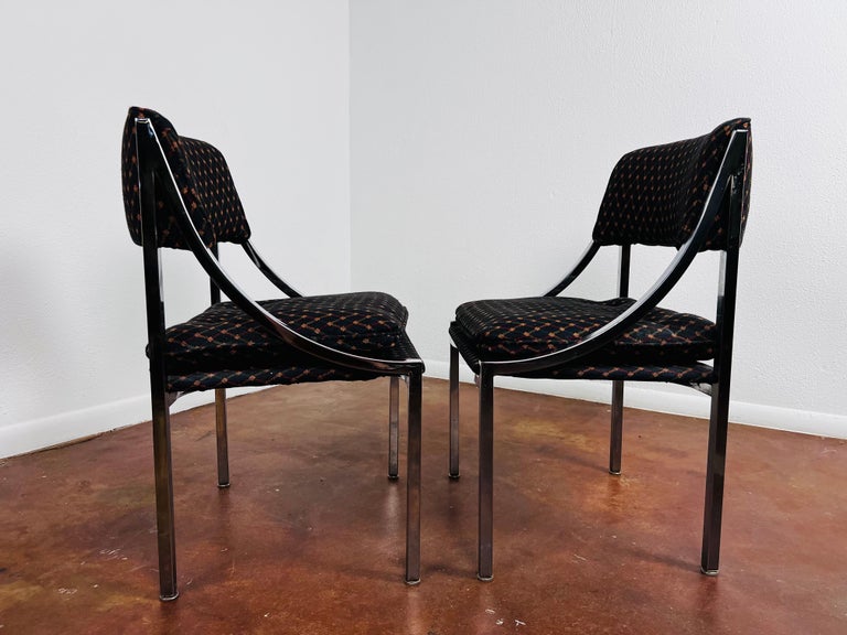 Set of 4 Chrome Dining Chairs by Wolfgang Hoffmann for Howell Co. For ...