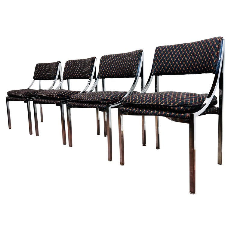 Set of 4 Chrome Dining Chairs by Wolfgang Hoffmann for Howell Co. For ...
