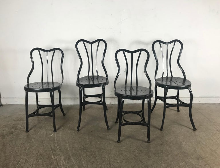 Set of 4 Classic Industrial Metal Side Chairs by Ohio Steel For Sale at ...