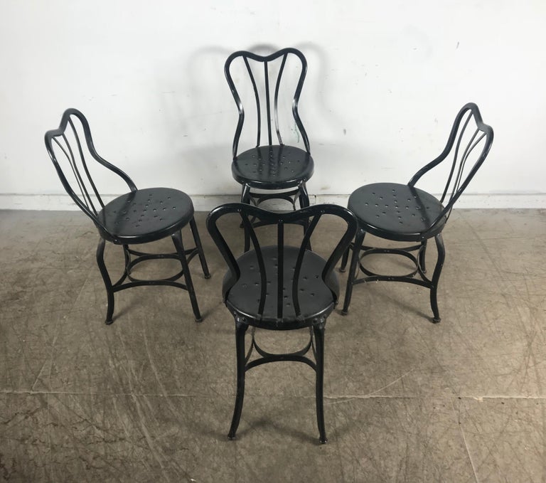 Set of 4 Classic Industrial Metal Side Chairs by Ohio Steel For Sale at ...