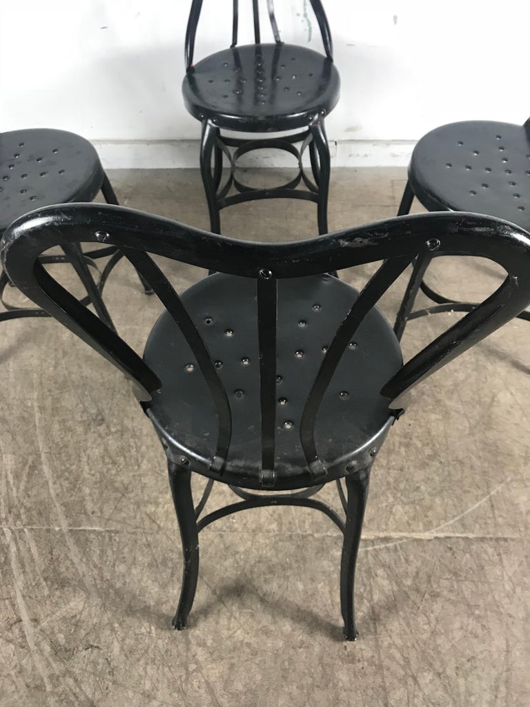 Set of 4 Classic Industrial Metal Side Chairs by Ohio Steel For Sale at ...