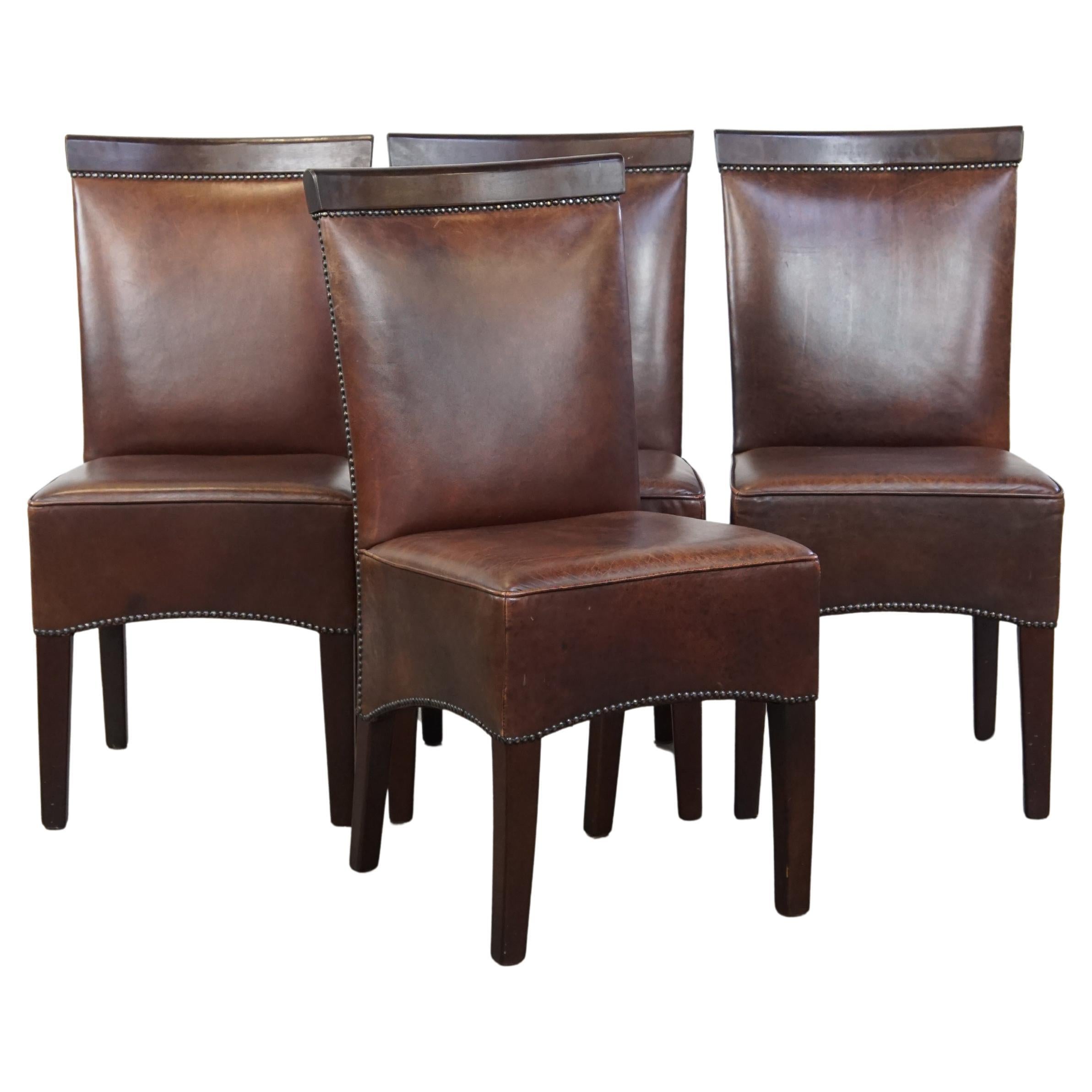 Set of 2 stately, luxurious, English style cowhide dining room chairs ...