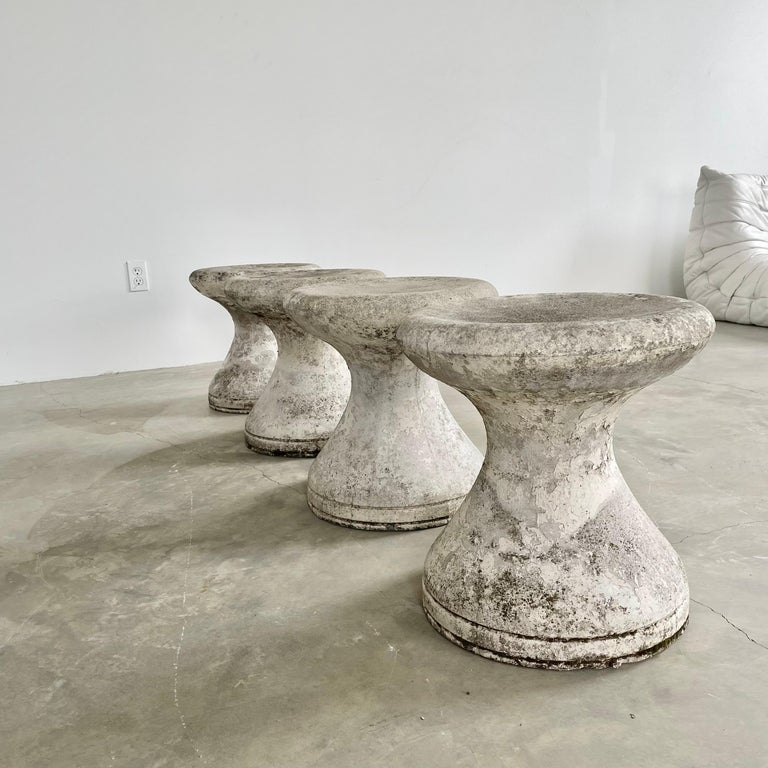 Set of 4 Concrete Stools, 1970s France For Sale at 1stDibs