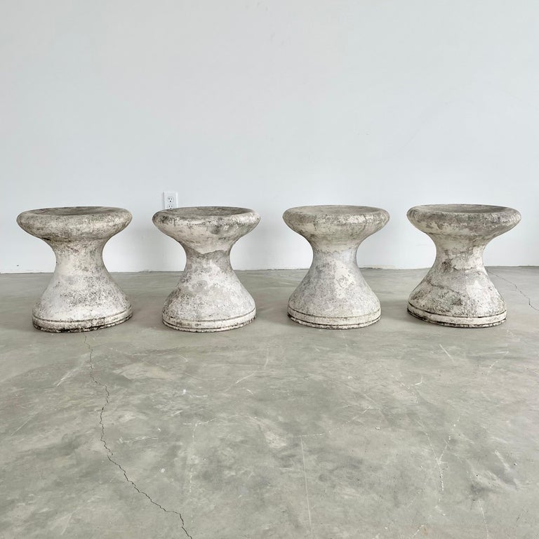 Set of 4 Concrete Stools, 1970s France For Sale at 1stDibs