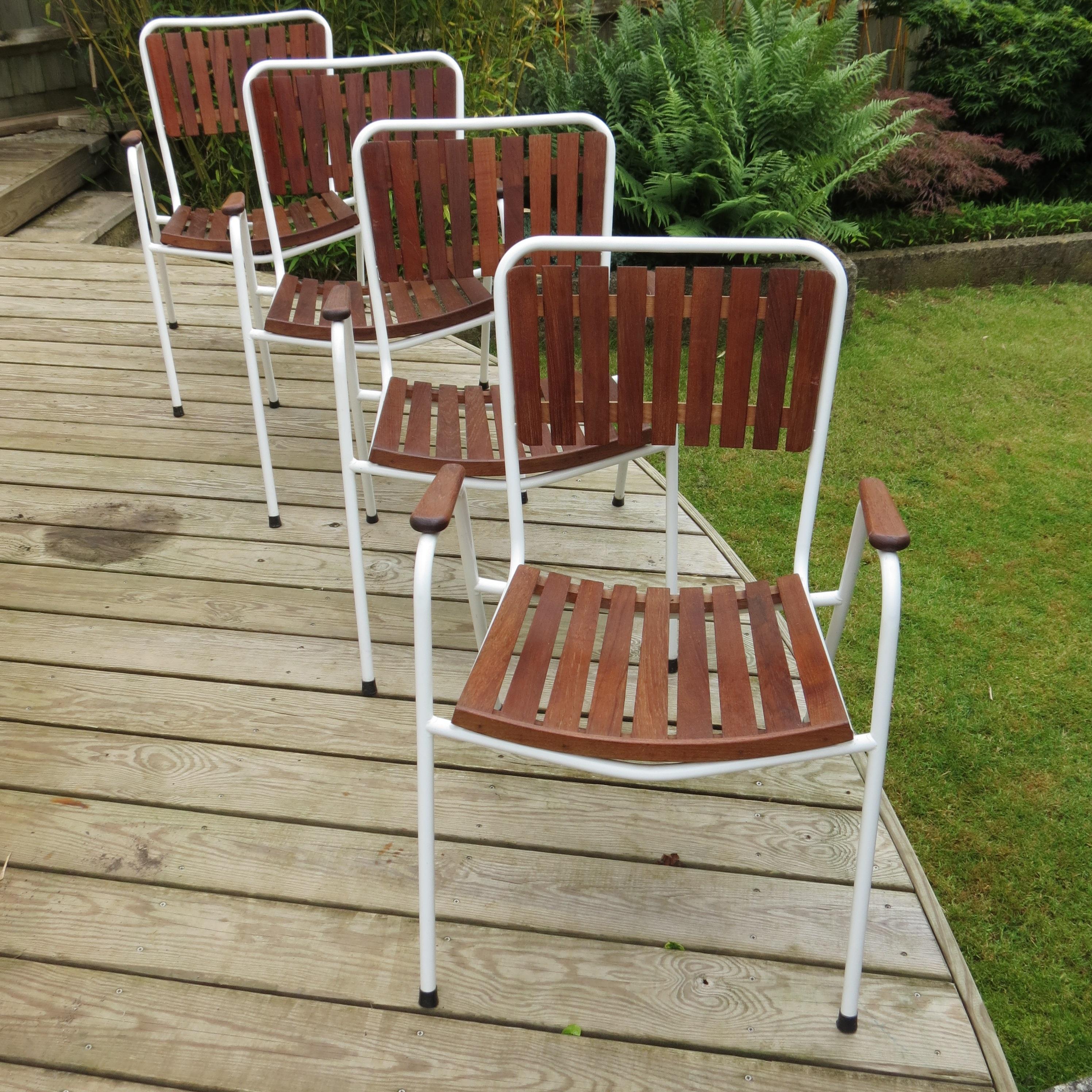 Set of 4 Danish Daneline Teak Stacking Garden Chairs at 1stDibs ...
