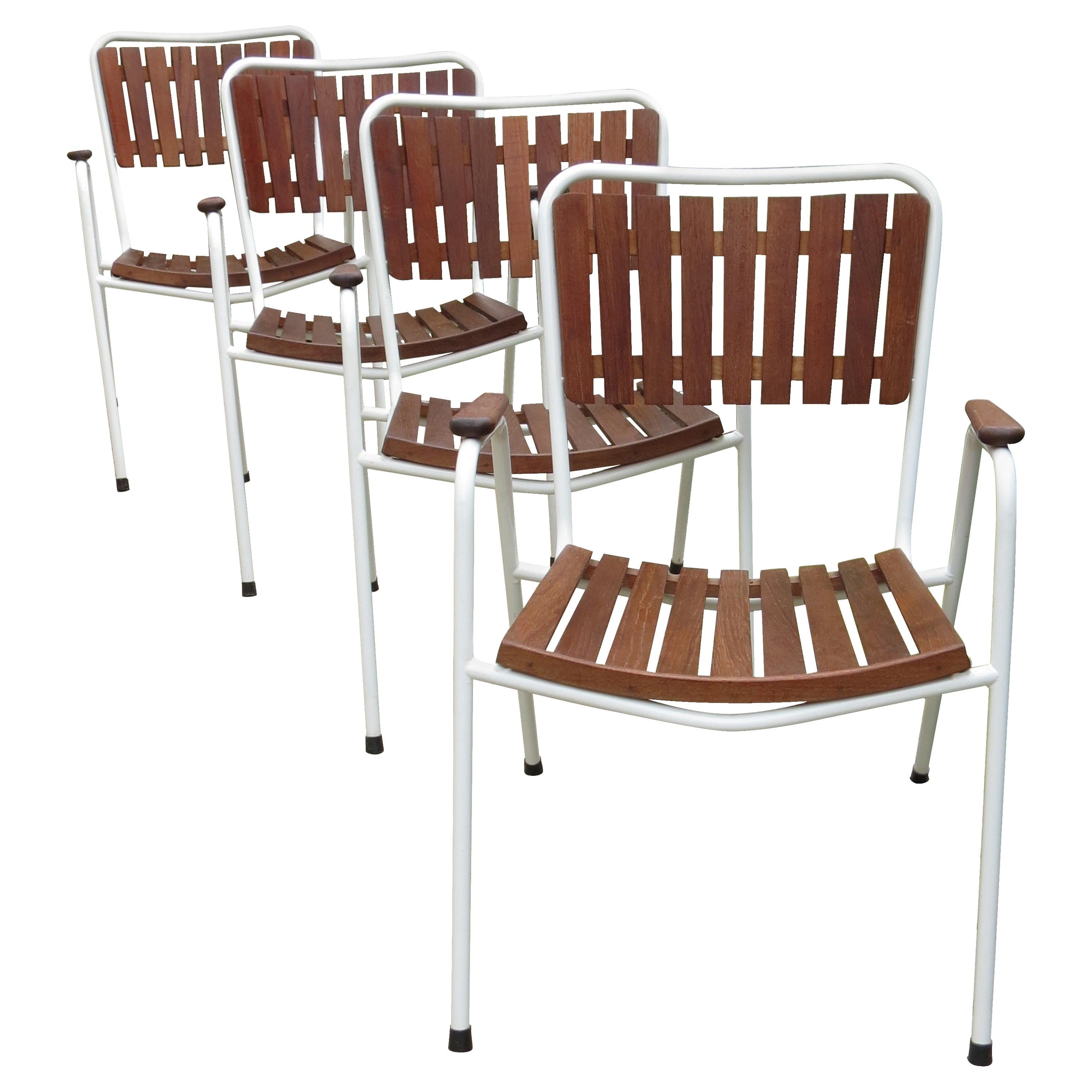 Set of 4 Danish Daneline Teak Stacking Garden Chairs at 1stDibs ...