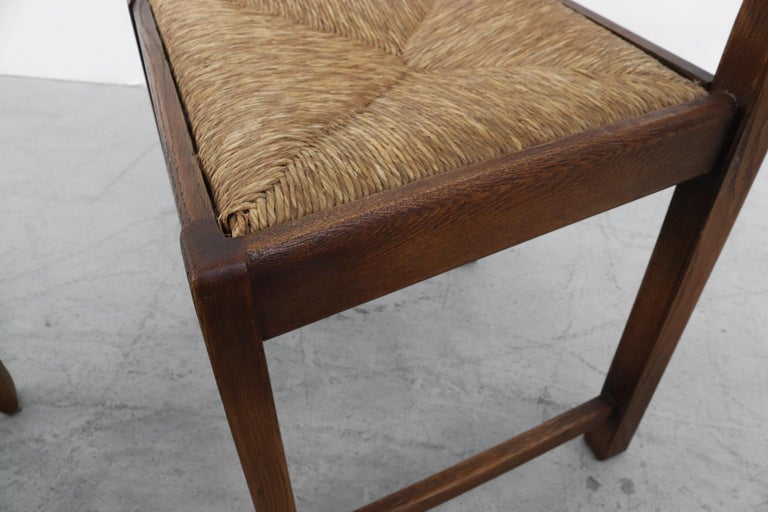 Set of 4 Danish Razor Back Dining Chairs with Rush Seat at 1stDibs