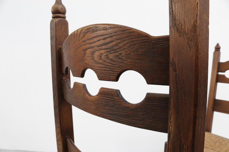 Set of 4 Danish Razor Back Dining Chairs with Rush Seat at 1stDibs