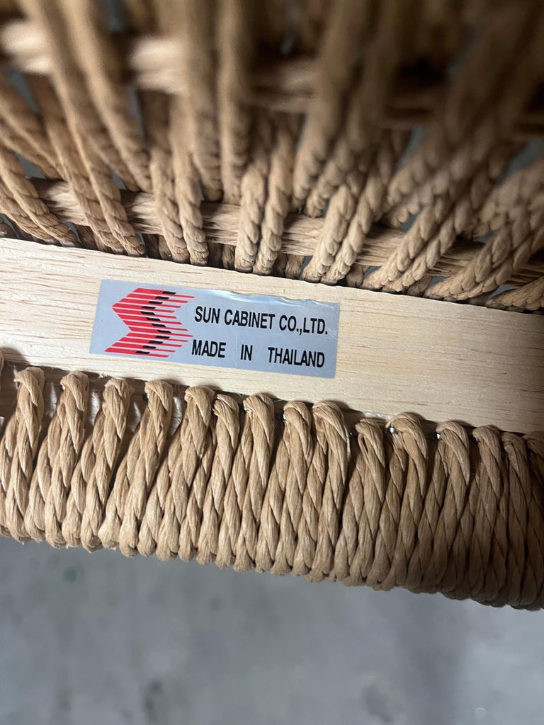 Set of 4 Danish Teak and Paper Cord Seats Dining Chairs, 1960s For Sale ...