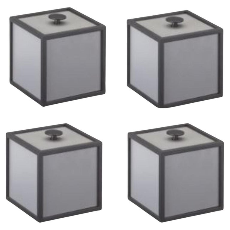 Set of 4 Dark Grey Frame 10 Box by Lassen For Sale at 1stDibs