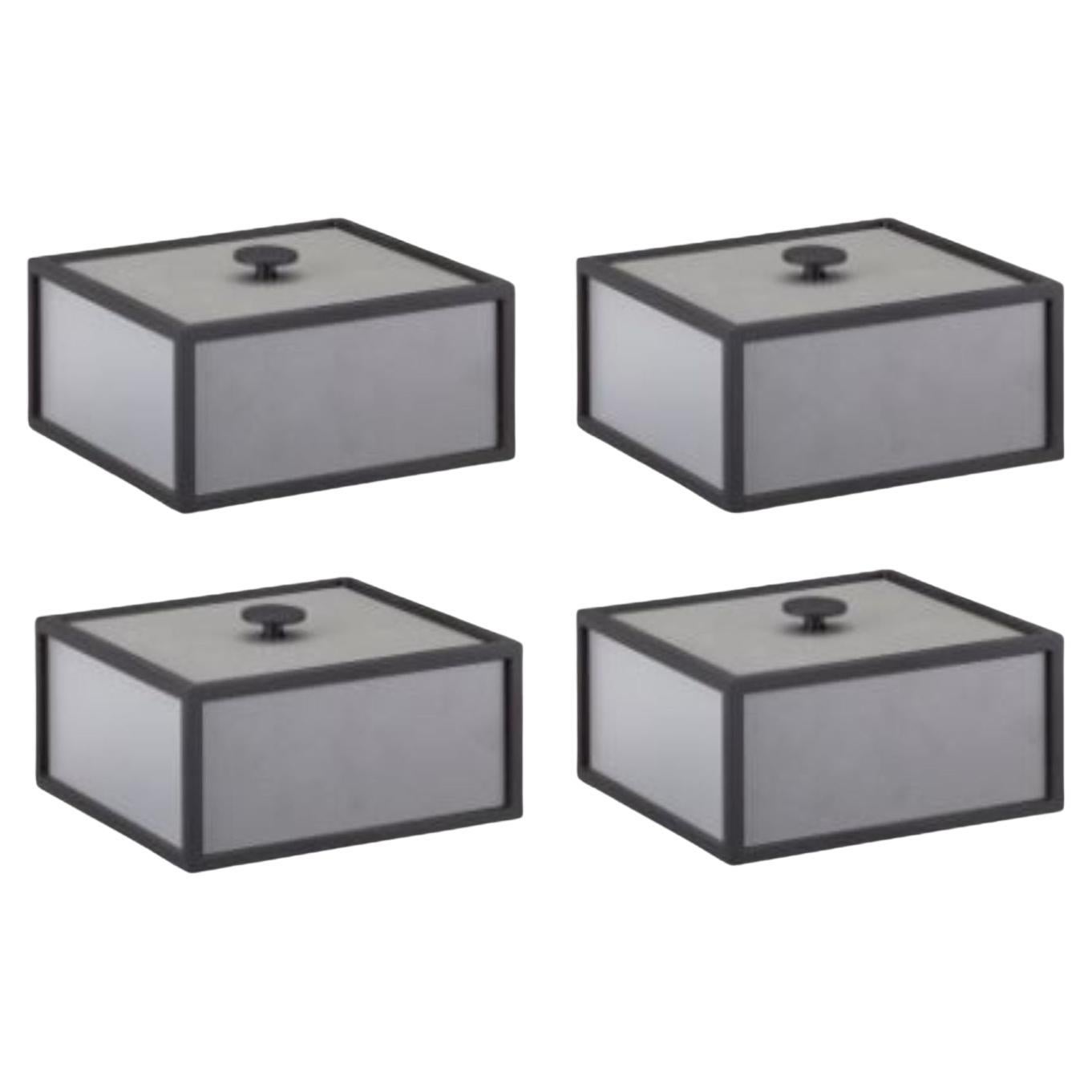 Set of 4 Dark Grey Frame 20 Box by Lassen For Sale at 1stDibs