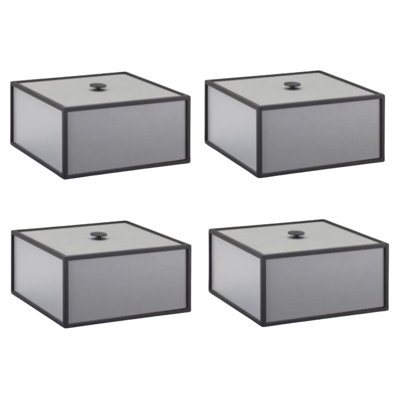 Set of 4 Light Grey Frame 20 Box by Lassen For Sale at 1stDibs