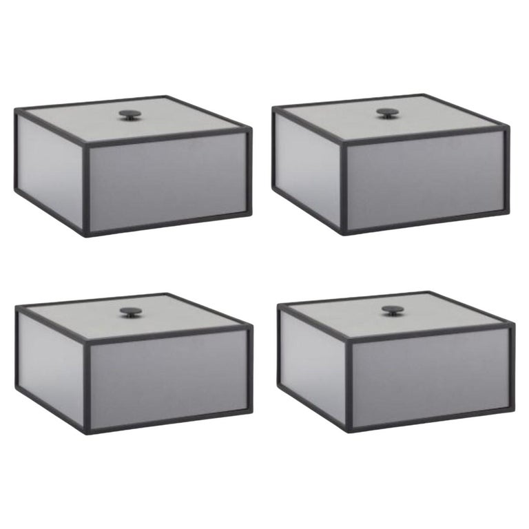 Set of 4 Dark Grey Frame 20 Box by Lassen For Sale at 1stDibs