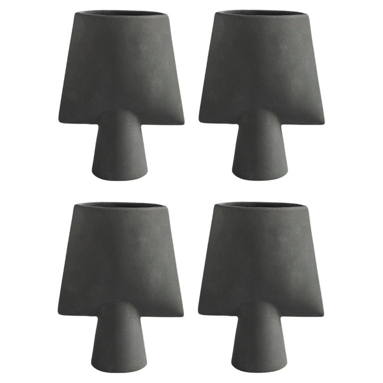 Set of 4 Dark Grey Mini Sphere Vase Square by 101 Copenhagen For Sale ...