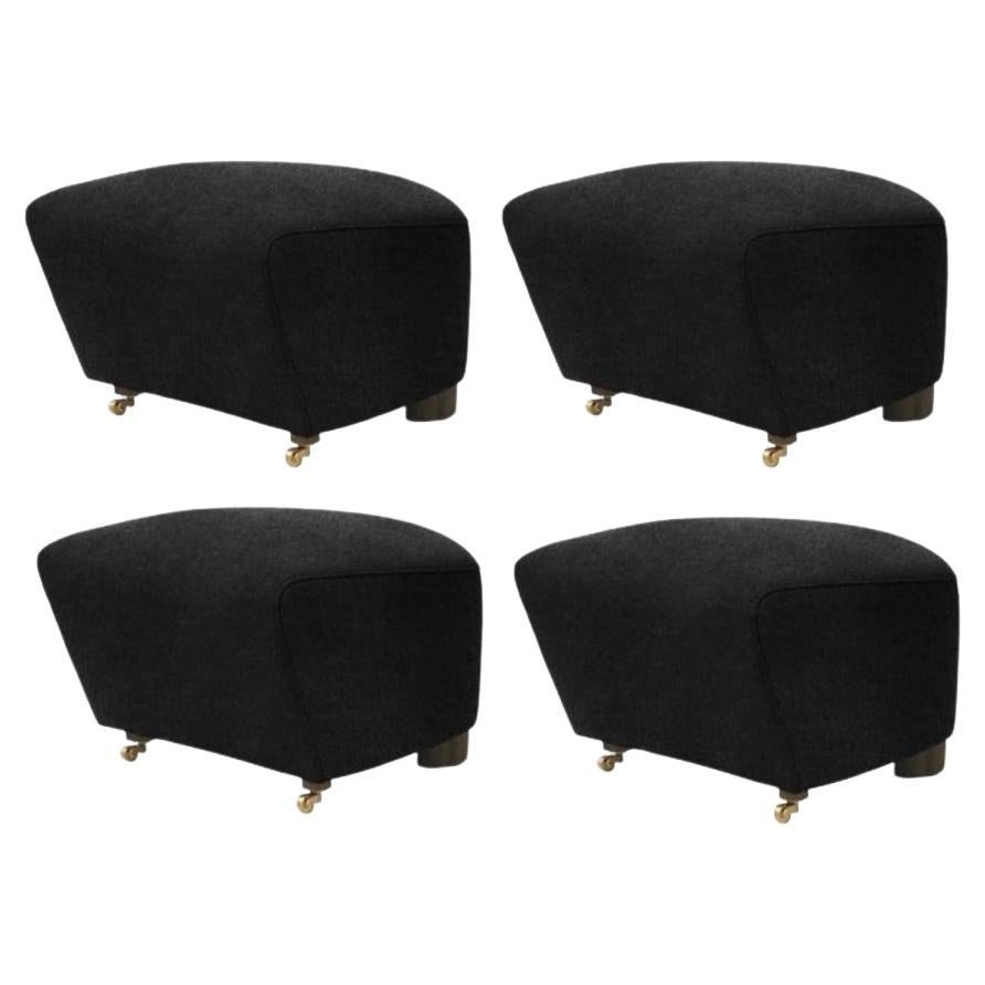 Set of 4 Grey Smoked Oak Hallingdal The Tired Man Footstools by Lassen ...