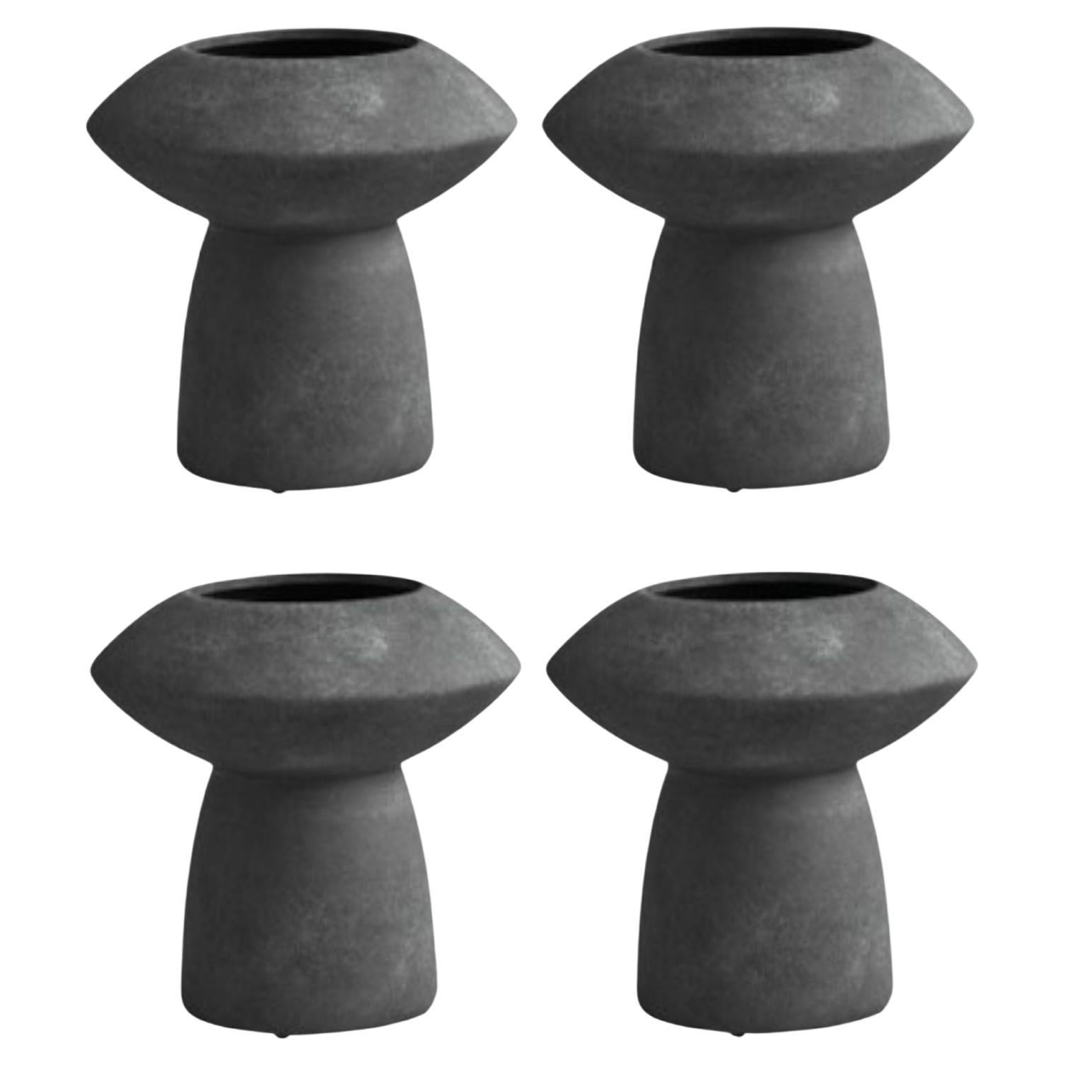 Set of 2 Dark Grey Duck Vase Fat by 101 Copenhagen For Sale at 1stDibs