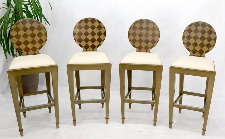 Set of 4 Decorated Memphis Style Bar Stools New Upholstery For Sale at ...