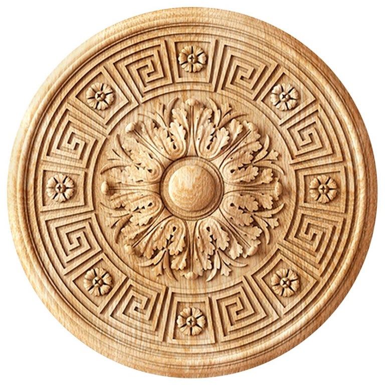 Set of 4 Decorative Hand Carved Wood Rosettes for Interior For Sale at ...