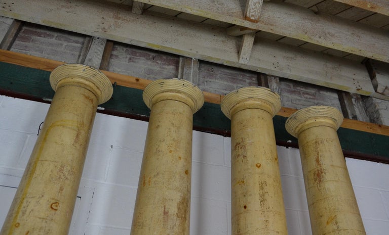Set of 4 Decorative Wooden Pillars For Sale at 1stDibs