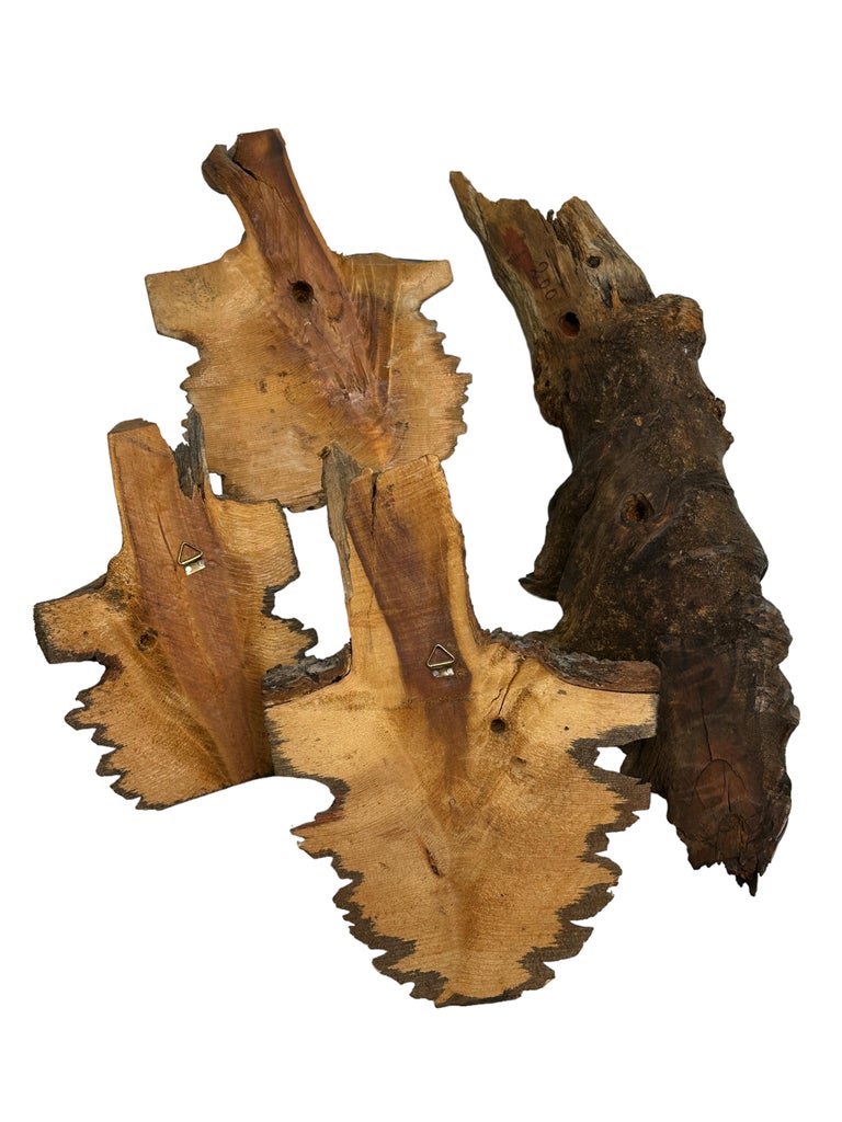 Set of 4 Detailed Wood Carving Alpine Gnome Dwarf Faces Austria Alps ...