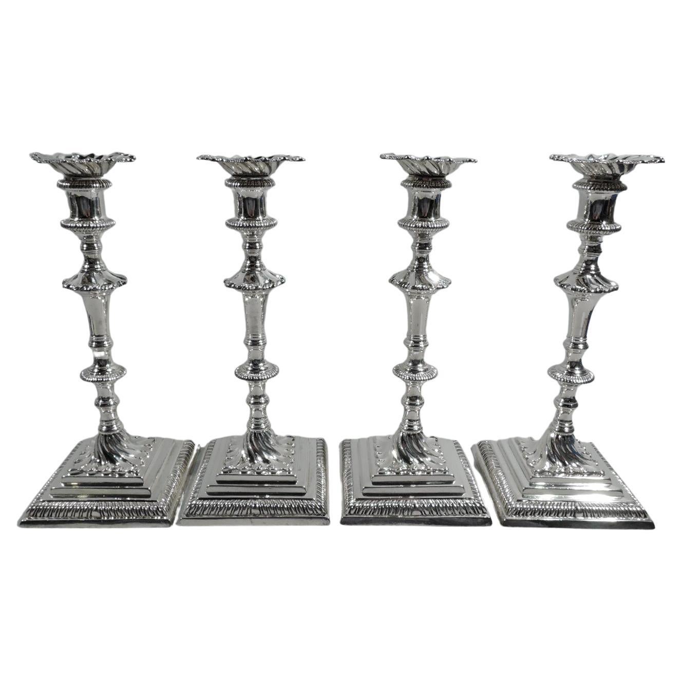 Georgian Style Sterling Silver Candlesticks, Mappin and Webb, London ...