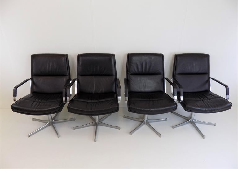 Set of 4 FK 711 Lounge Chairs by Preben Fabricius/Jørgen Kastholm for W ...
