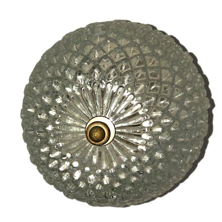Set Of 4 French Molded Glass Light Fixtures For Sale At 1stdibs