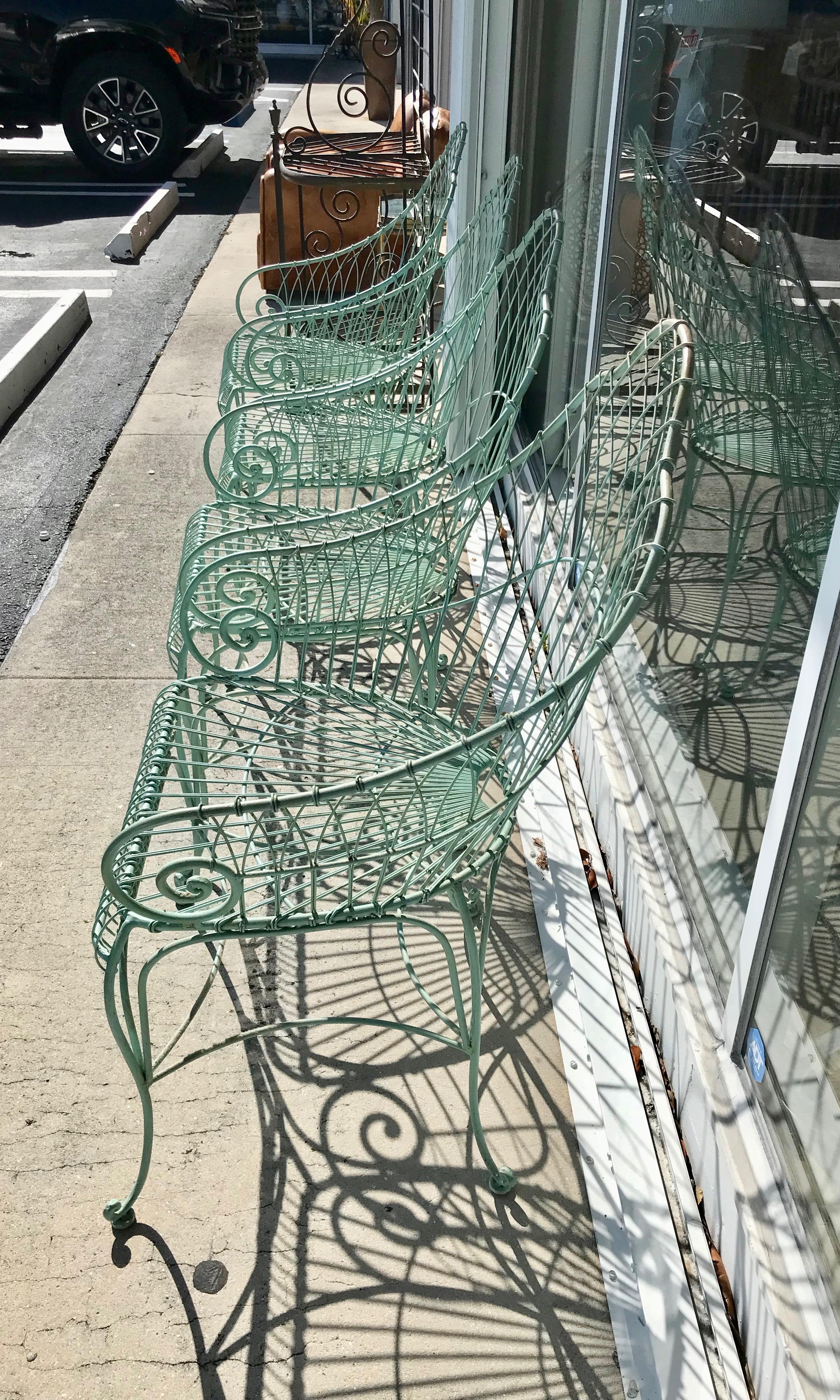 Set of 4 French Wire Garden Chairs at 1stDibs