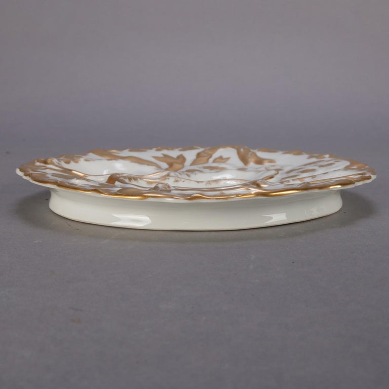 Set of 4 Gilman Collamore and Co. Hand Gilt Porcelain Oyster Plates ...