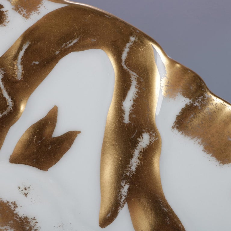 Set of 4 Gilman Collamore and Co. Hand Gilt Porcelain Oyster Plates ...